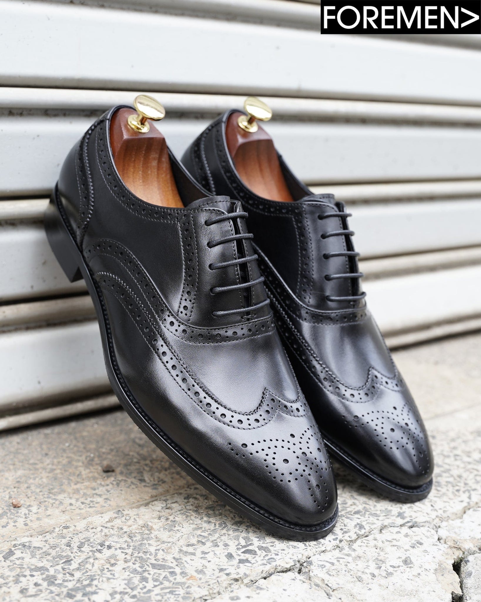 ZARANA | Black Brogue Oxfords – FOREMEN