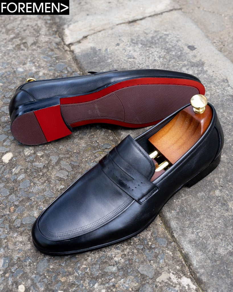 ZORAH | Black Leather Loafers – FOREMEN