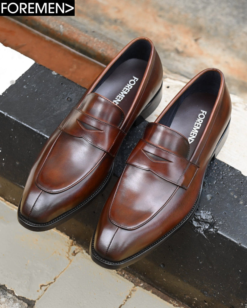 PARIS | Oak Brown Leather Loafers – FOREMEN