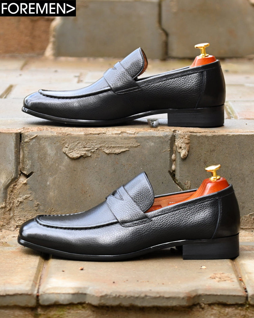 GEORGIA | Black Leather Loafers – FOREMEN