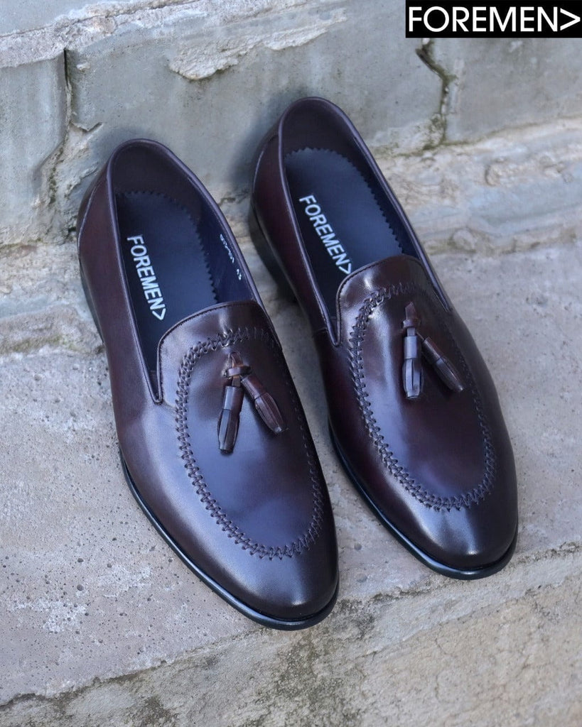 AUSTIN | Coffee Leather Tassel Loafer – FOREMEN