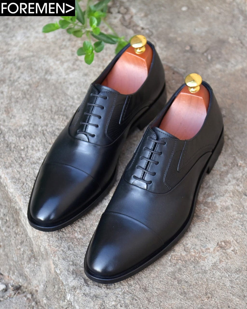WINDSOR | Black Leather Sole Oxfords – FOREMEN