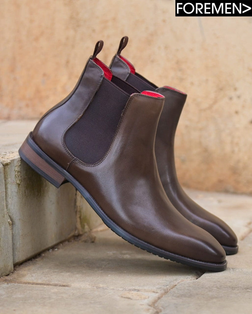 CARDIZ | Coffee Leather Chelsea Boots – FOREMEN