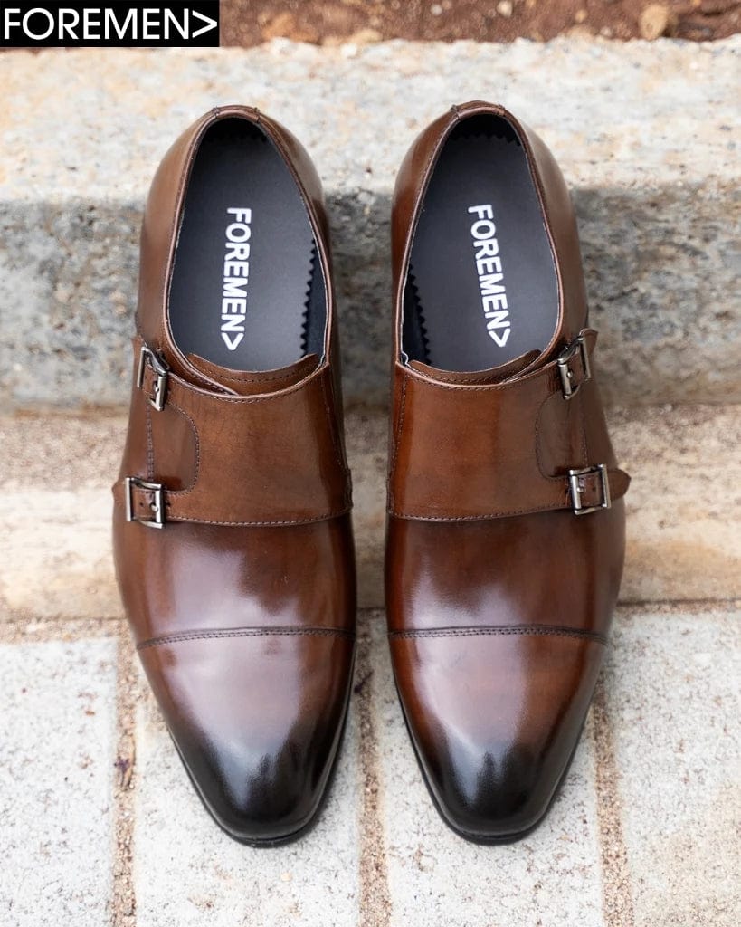 GARDON | Dark Tan Double Monk Strap – FOREMEN